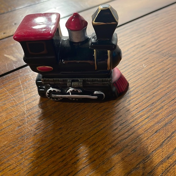 Art | Train Steam Engine Locomotive Hinged Trinket Box Porcelain | Poshmark